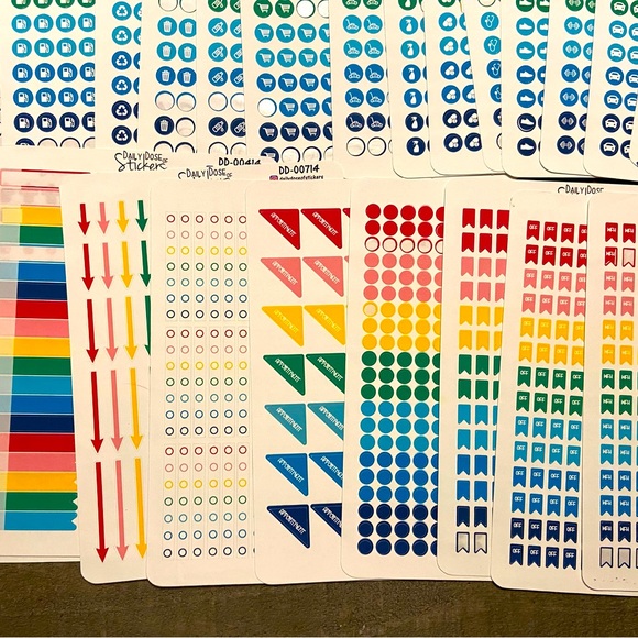 Office | Planner Stickers 34 Pages Of Various Symbols Coordinate W ...